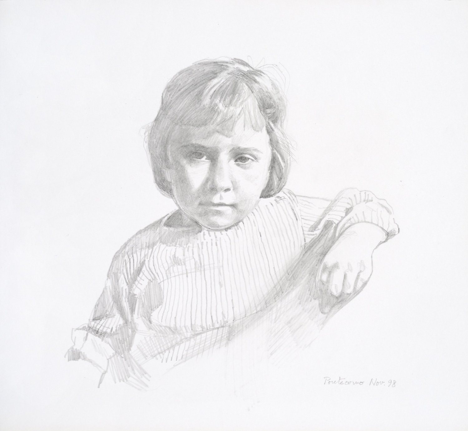 Fillette by Alain Pontecorvo (1998) : Drawing Pencil on Paper - Singulart