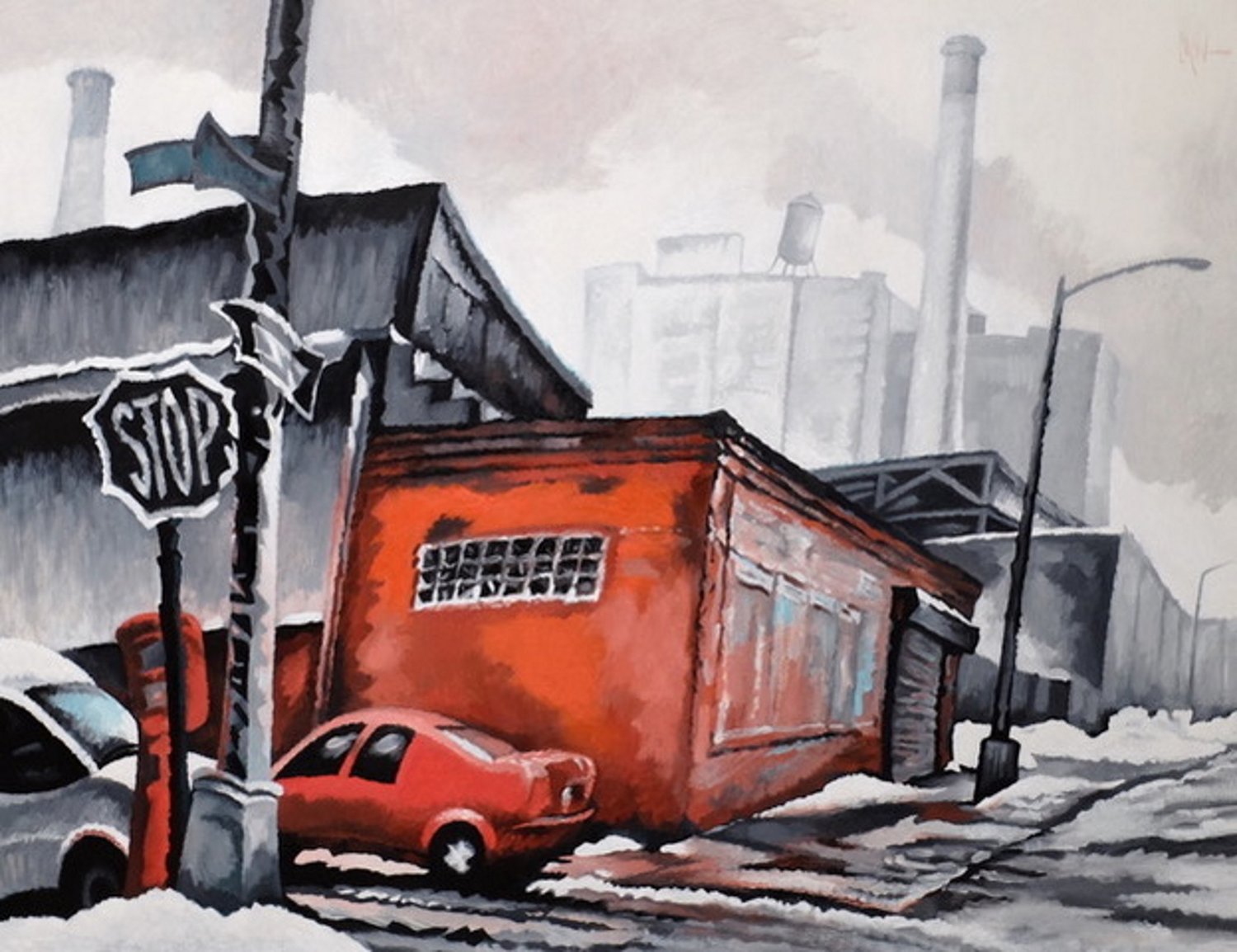 THE RED WAREHOUSE OF NEW YORK by Claude-Max Lochu (2017) : Painting Oil ...