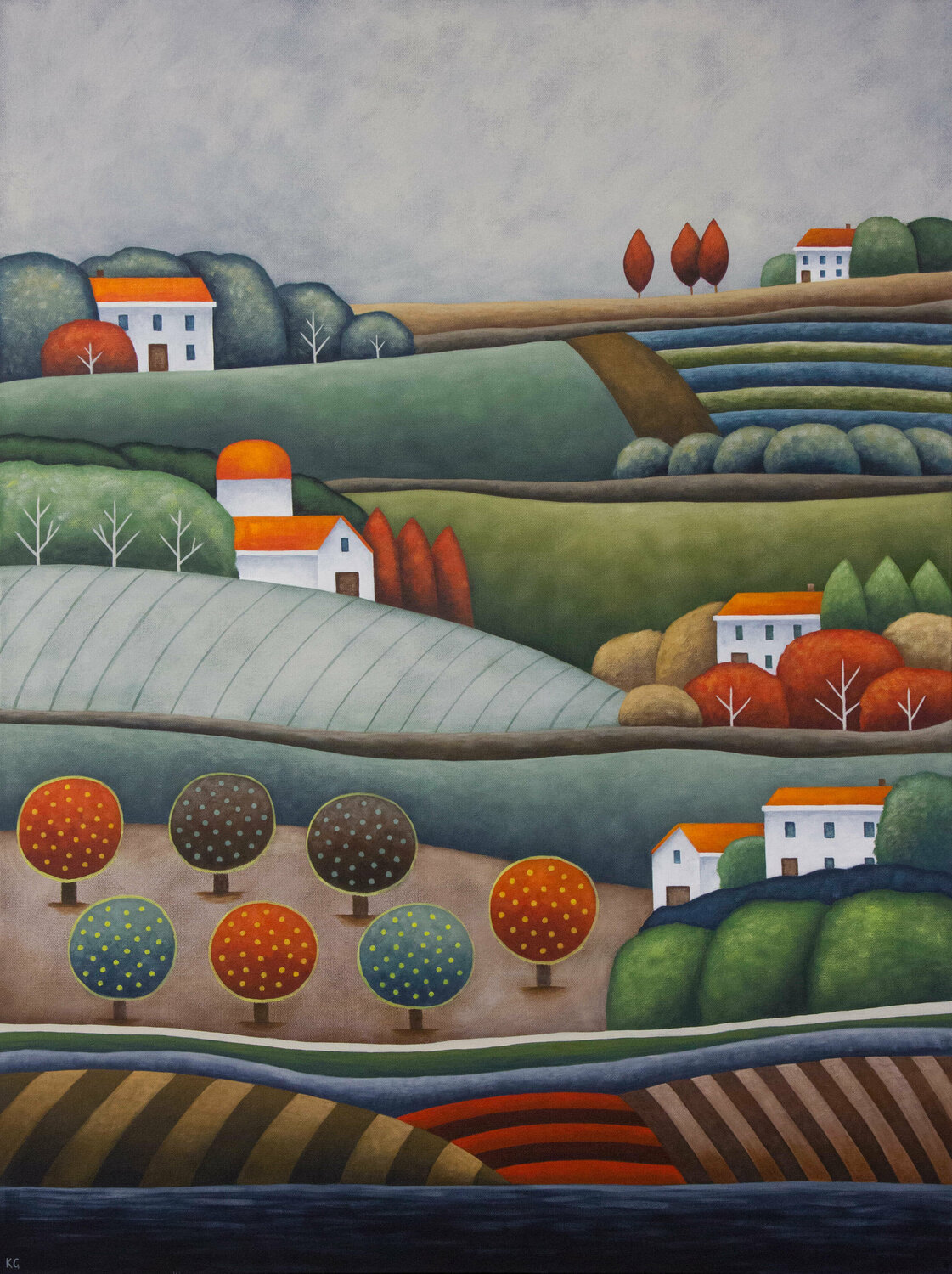 Orchard in the Dell by Kate Graham (2019) : Painting Acrylic on Canvas ...