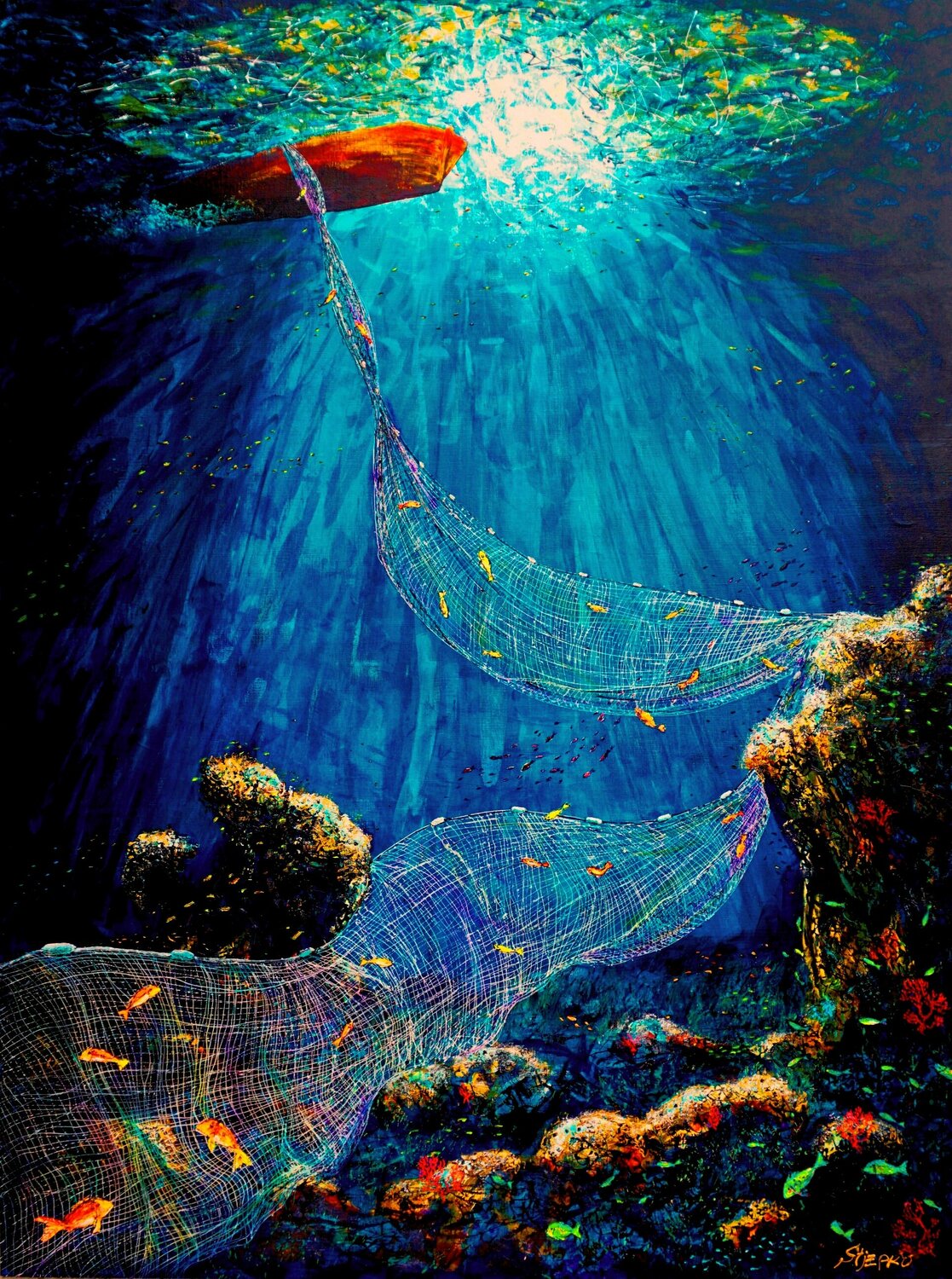 Dubrovnik's net by Stjepko Mamic (2016) : Painting Pigments on Linen ...