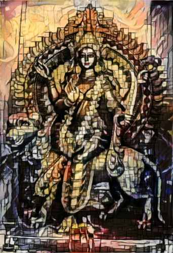 Maa Katyayani by Jay Menon (2018) : Painting Oil, Ink on Canvas - Singulart