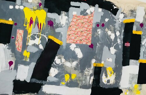 Square Net by Charlie Patton (2020) : Painting Acrylic, Collage on ...