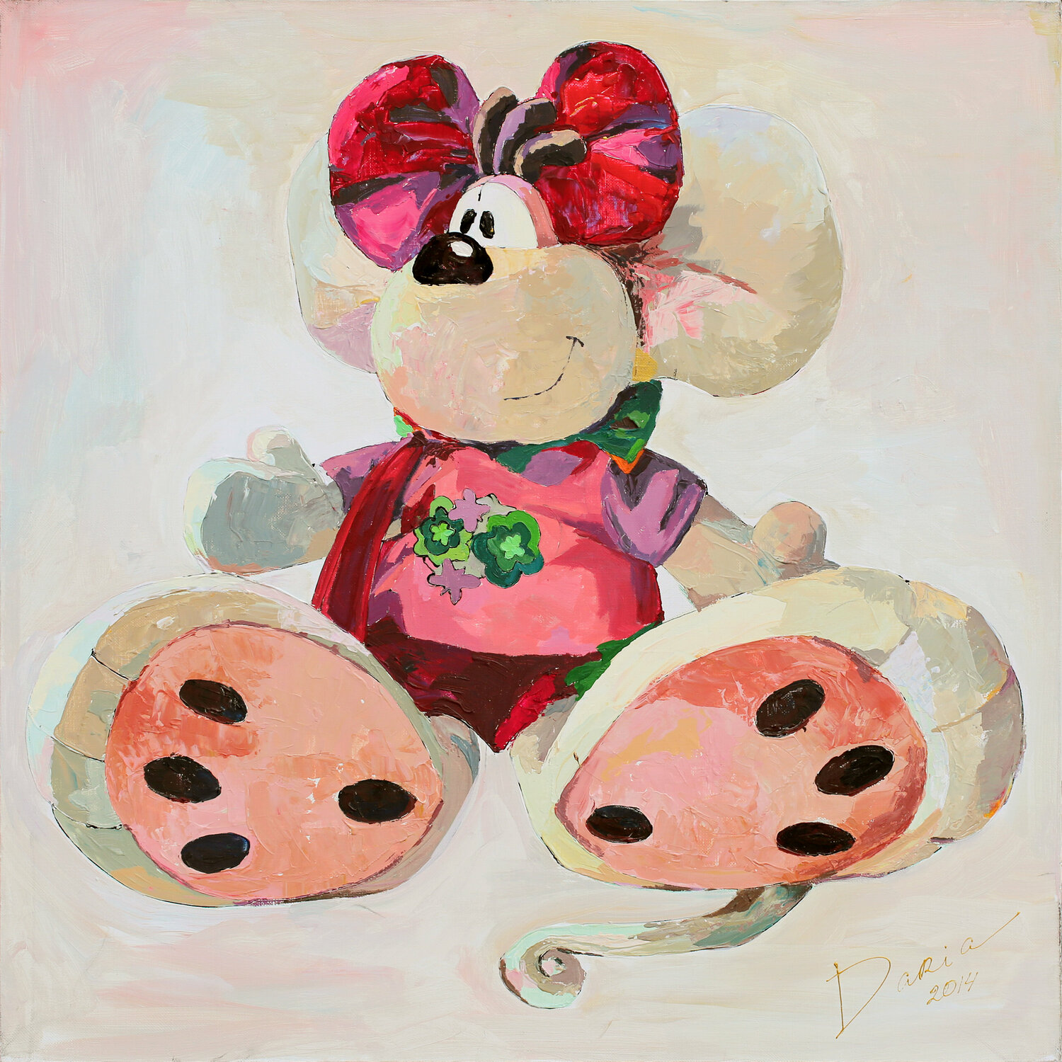 Diddl – the white mouse by Daria Bagrintseva (2014) : Painting Acrylic ...