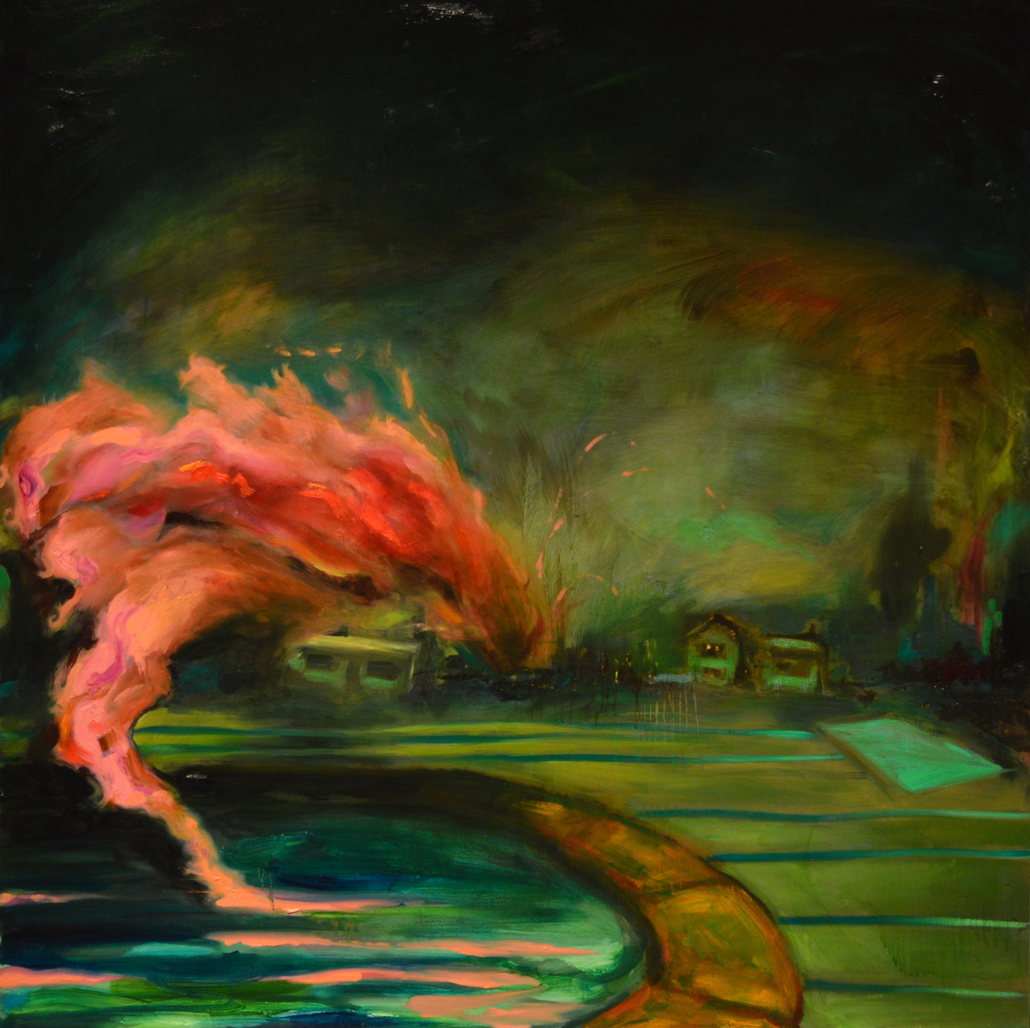 Chemical Spill by Ian Mclean (2015) : Painting Oil, Tar on Wood - SINGULART