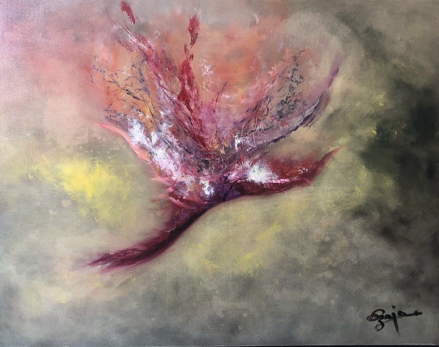FLY von Sandra Szaja (N.D): Malerei Öl auf Leinen - SINGULART