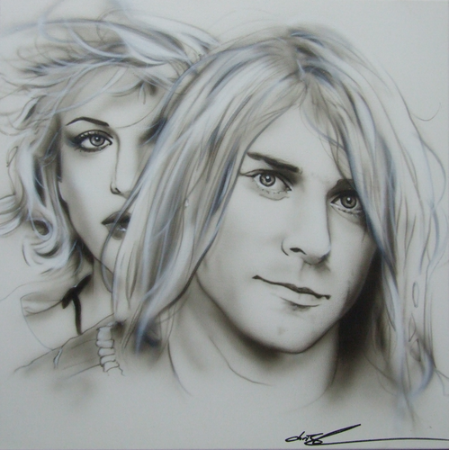 'Kurt & Courtney' - Painting of Kurt Cobain & Courtney Love by ...