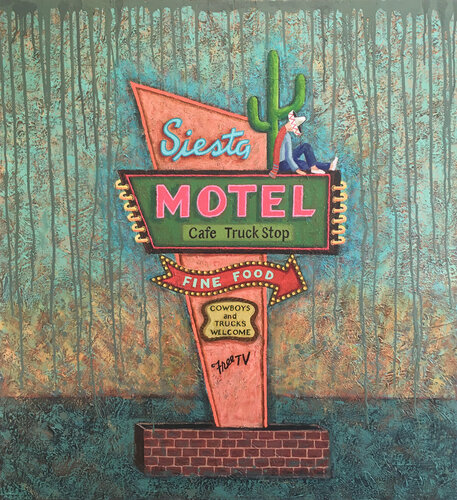 Afternoon at Siesta Motel by Rachel Paxton (2023) : Painting Acrylic on ...
