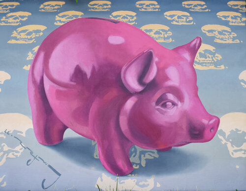 Vanitas Piggy by Alexander Lufer (2011) : Painting Oil on Canvas ...