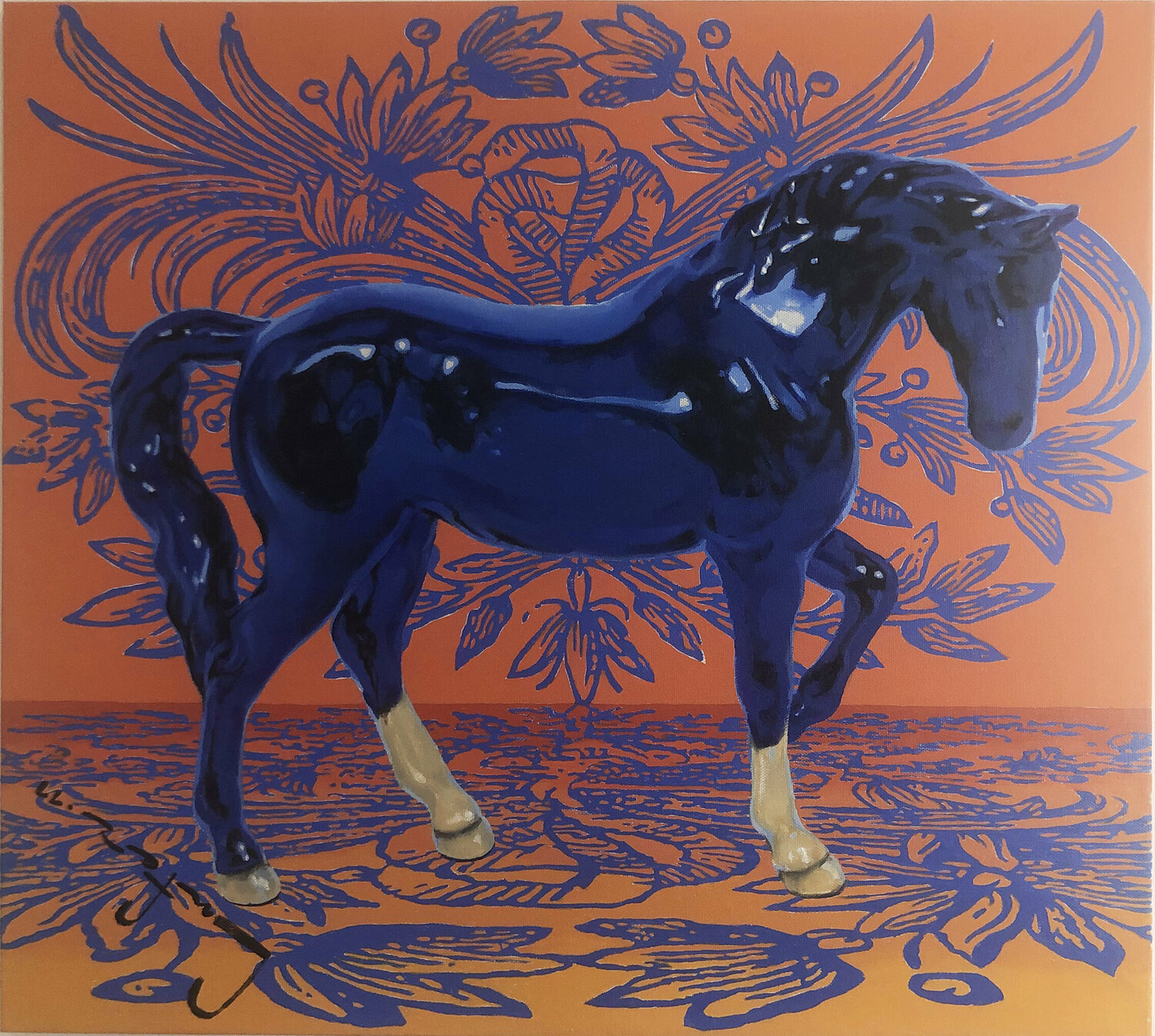 Blue Horse by Alexander Lufer (2011) : Painting Oil on Canvas - Singulart