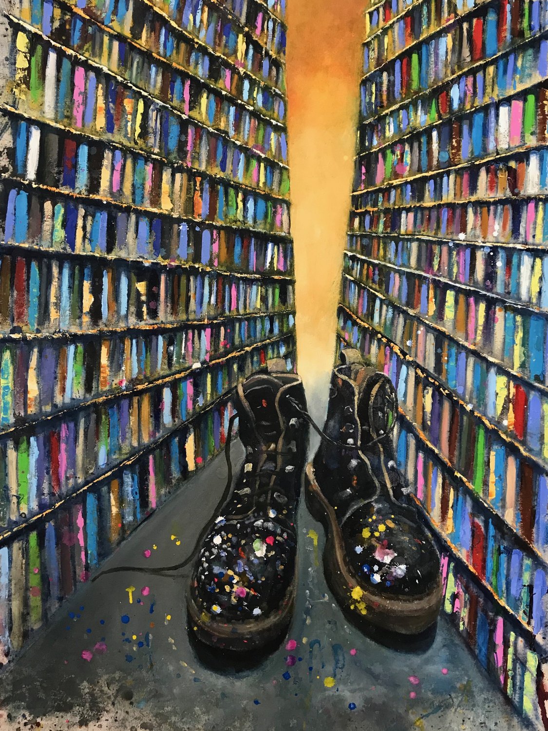 VAn Gogh's library by David Gista (2018) : Painting Acrylic on Canvas ...