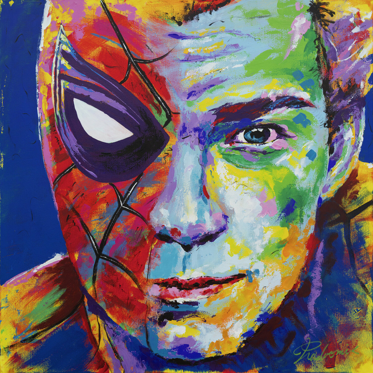 Spider - Man / Half face series by Tadaomi Kawasaki (2019) : Painting ...