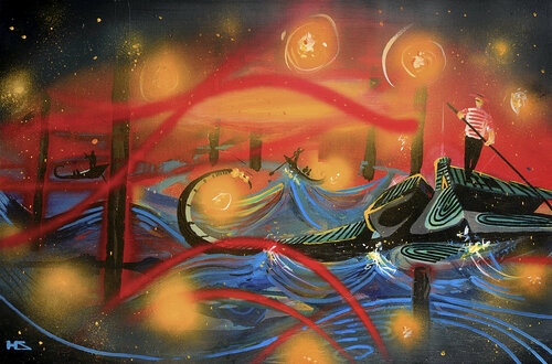 Venice by Harry Salmi (2017) : Painting Acrylic, Spray Paint on Canvas ...