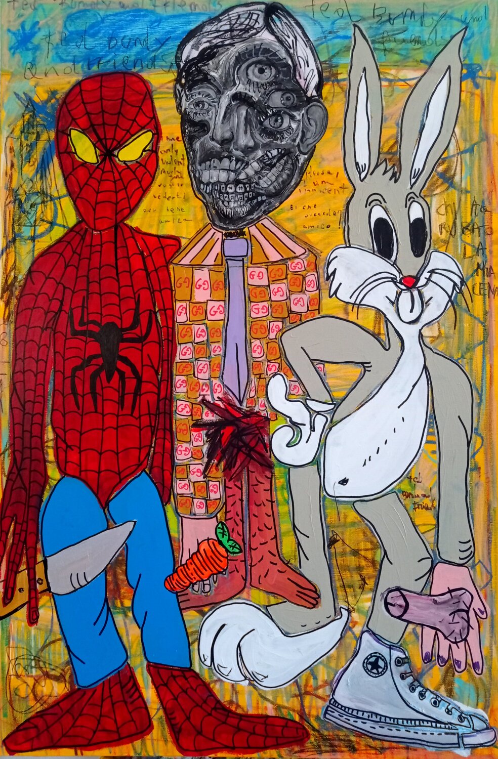 Ted bundy and Friends von Massimiliano Precisi (2024): Malerei Acryl ...