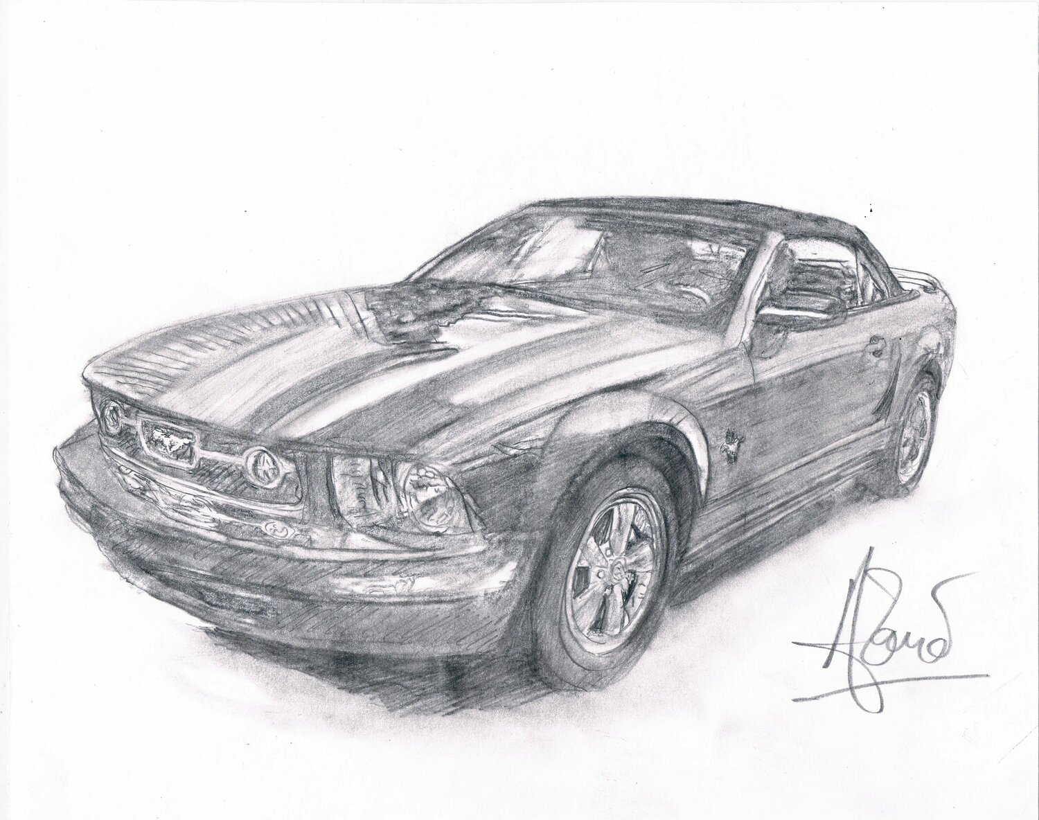 Ford Mustang Drawings In Pencil