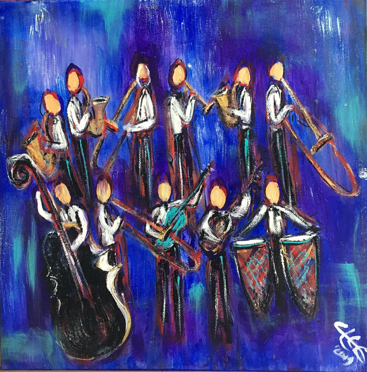 Abstract Jazz Band Art