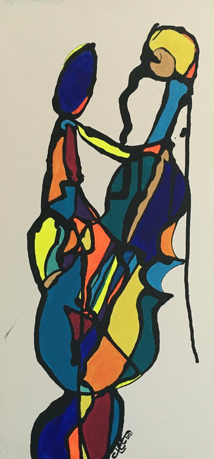 All About the Bass Drip de Cindy Lee Loranger (2021): Pintura Acrílico, Tinta china en Lienzo ...