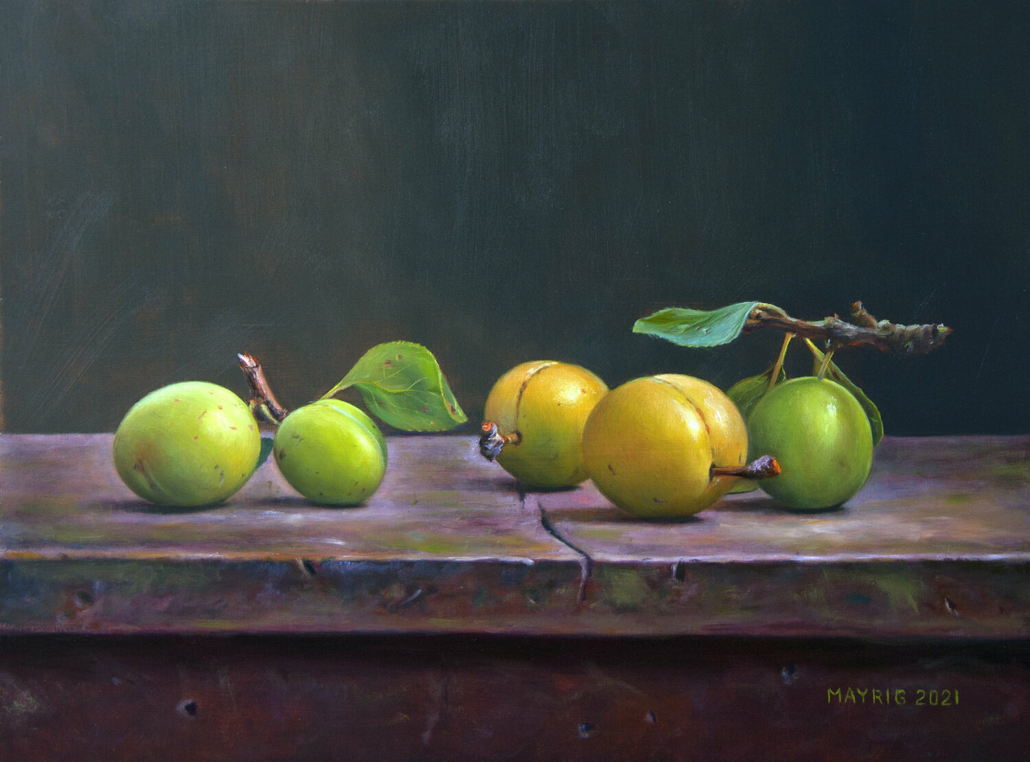 Plums to go by Mayrig Simonjan (2021) : Painting Oil on Wood - SINGULART