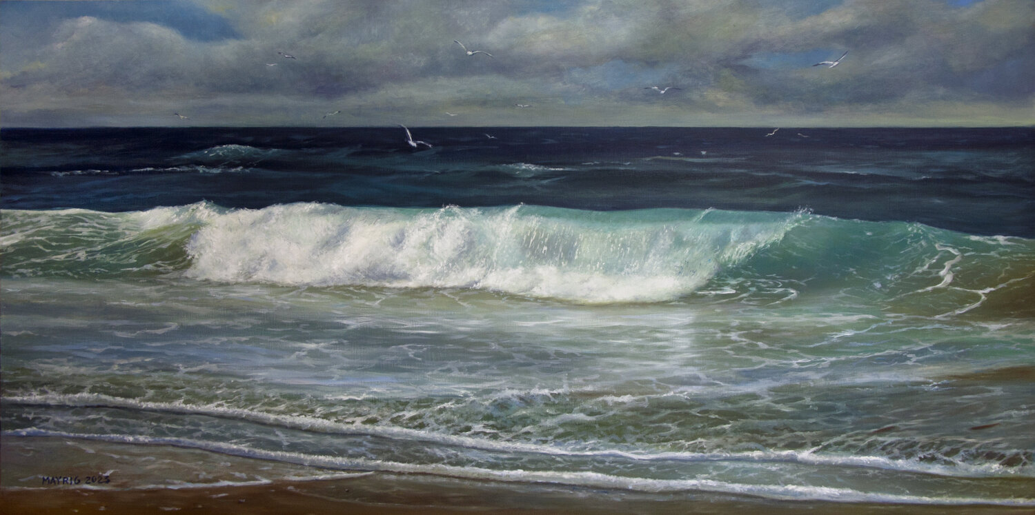 Shore Breaker by Mayrig Simonjan (2023) : Painting Oil on Wood - Singulart