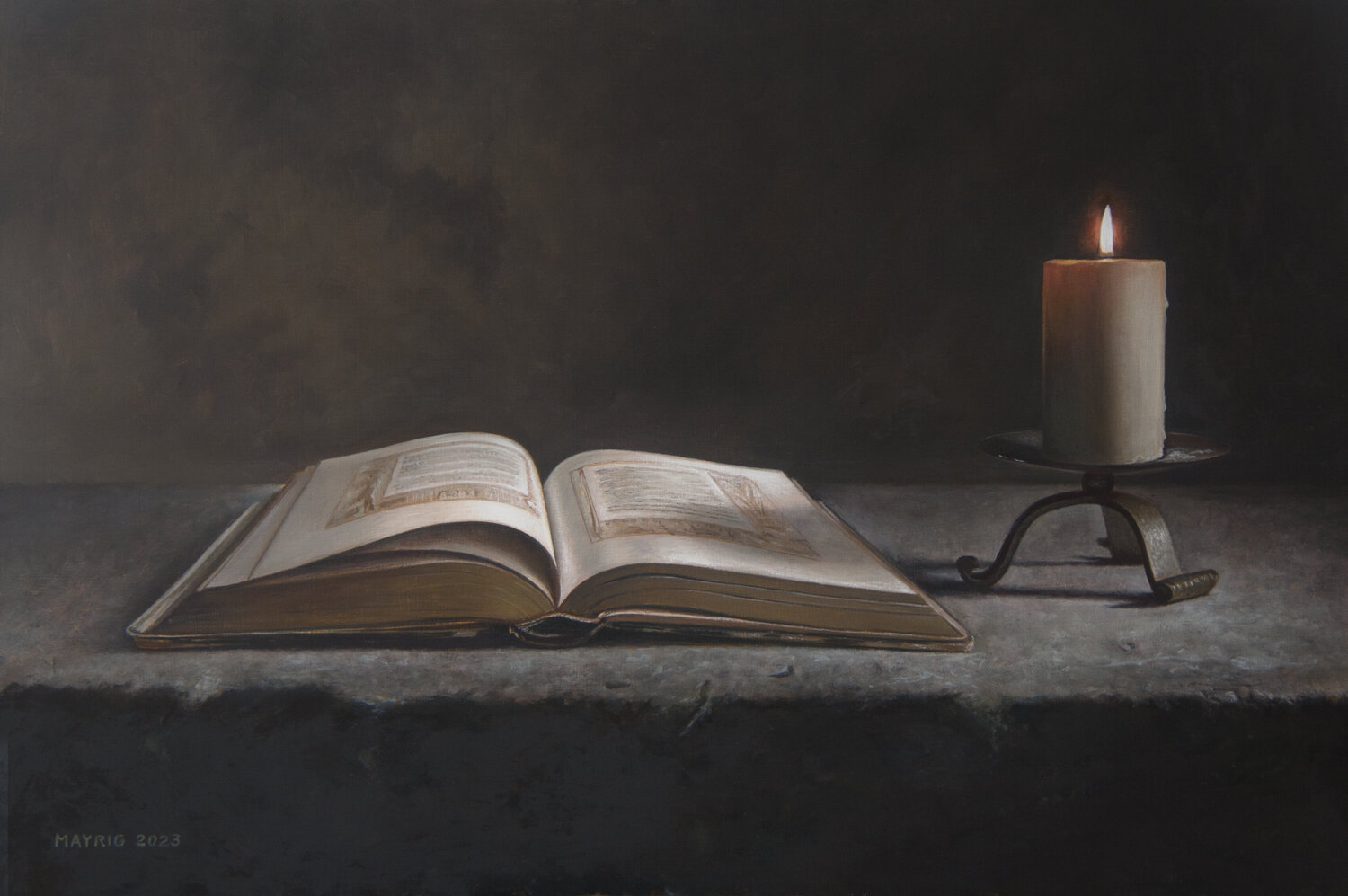 Lamp and Light by Mayrig Simonjan (2023) : Painting Oil on Wood - Singulart