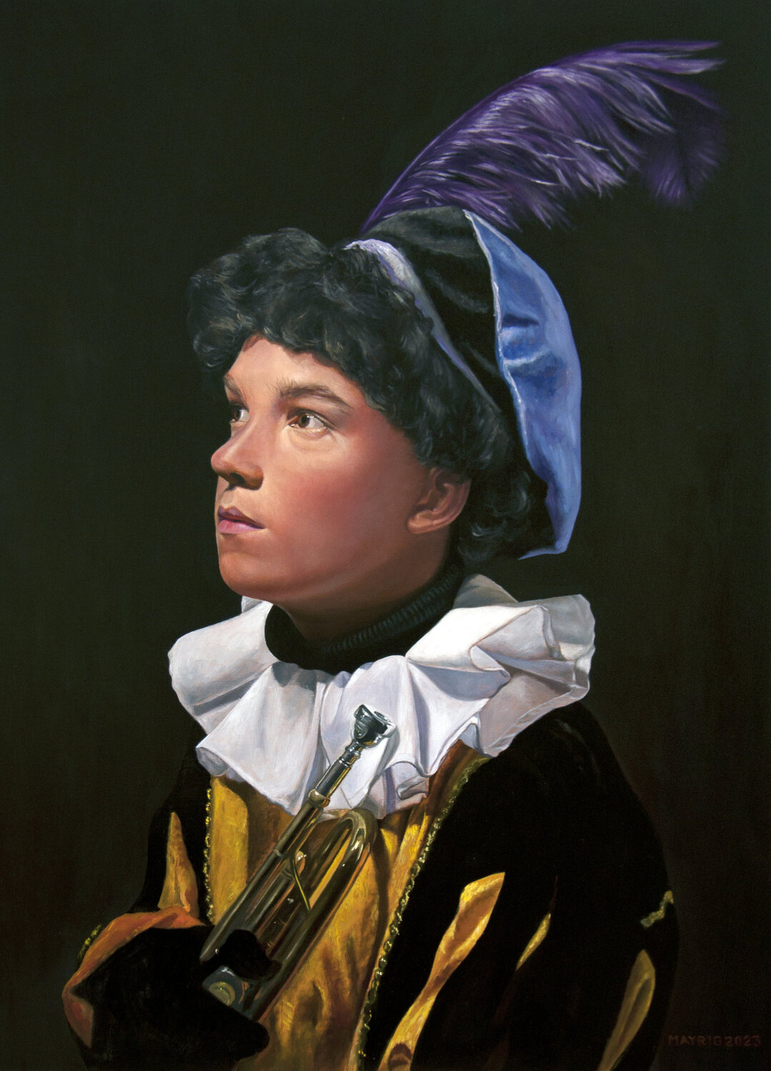 Traditional Dutch Trumpeter by Mayrig Simonjan (2023) : Painting Oil on ...