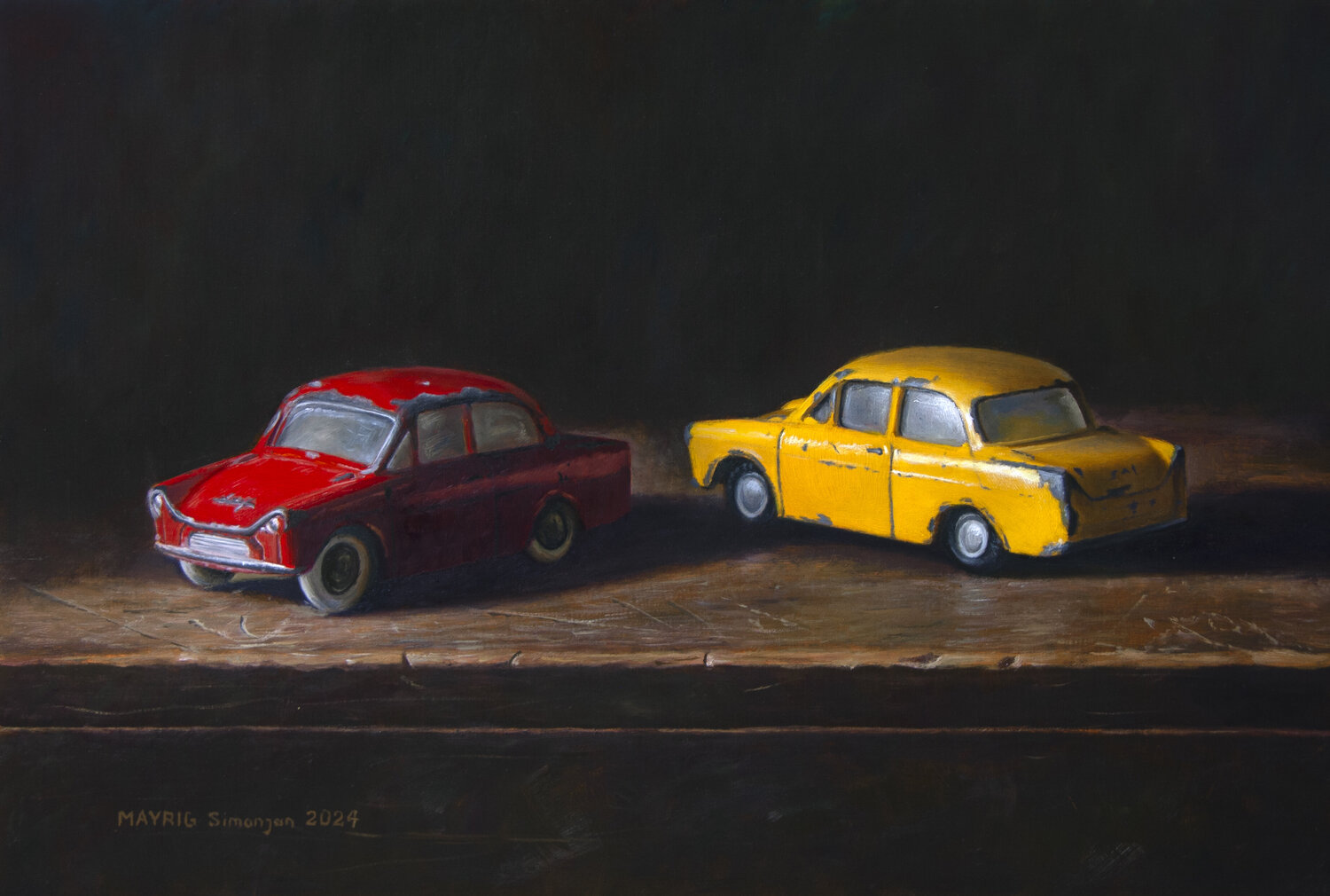 Driving back in time de Mayrig Simonjan (2024): Pintura Óleo en Madera ...
