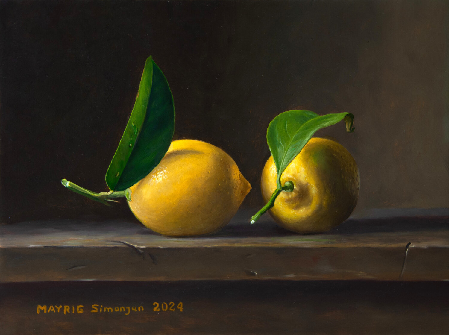 Lemon twins by Mayrig Simonjan (2024) : Painting Oil on Wood - SINGULART
