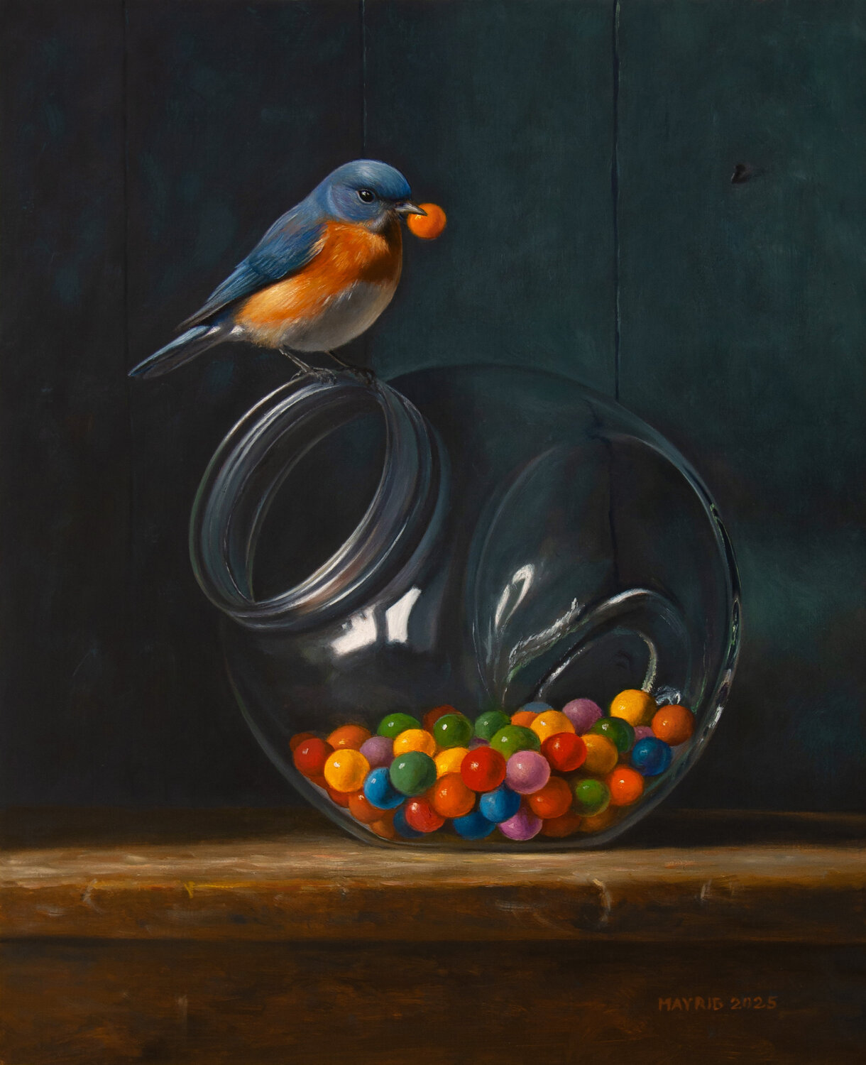 Gummi bird de Mayrig Simonjan (2025) : Peinture Huile sur Bois - Singulart