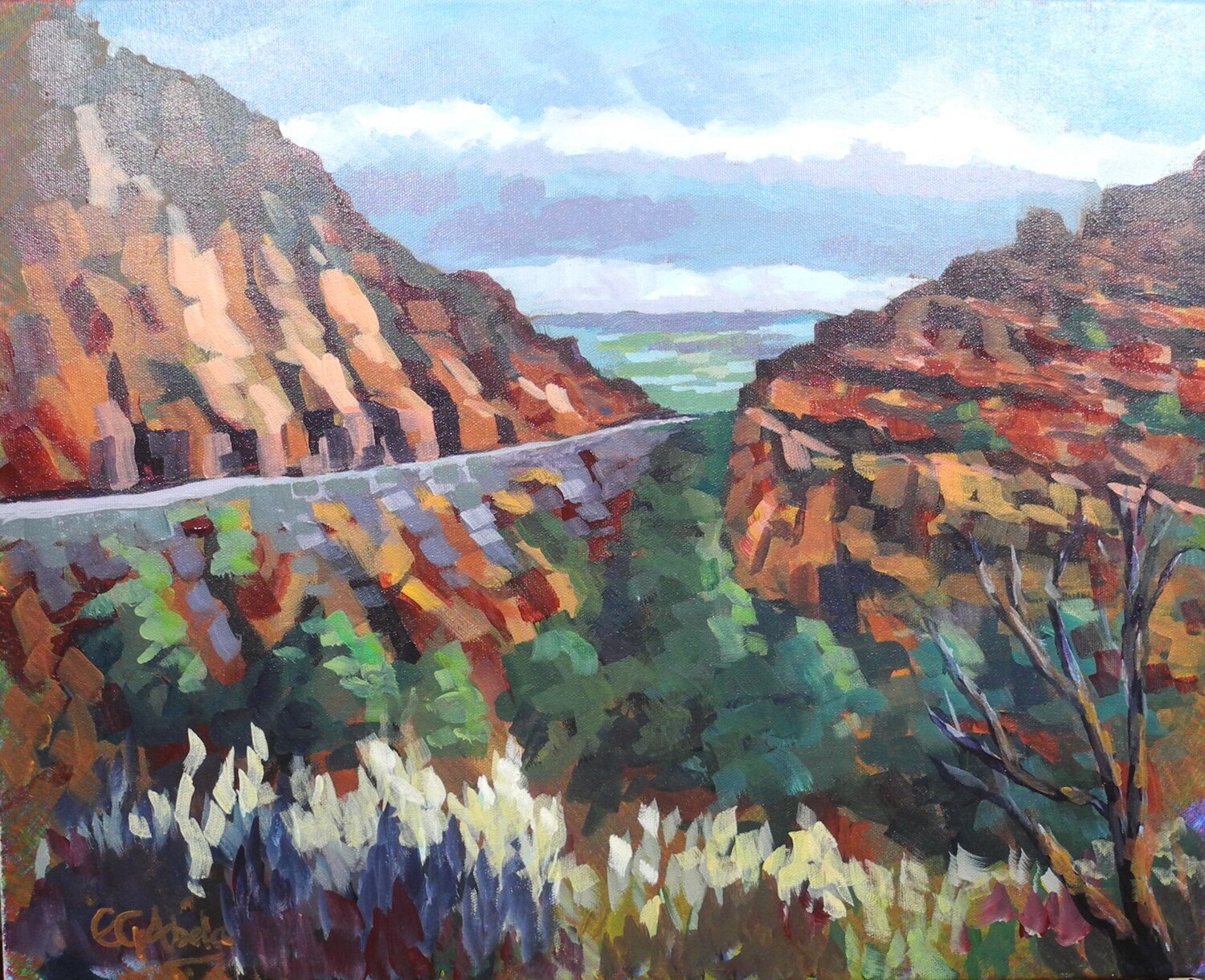Jerome, Arizona, Route 89A by Edward Abela (2022) : Painting Acrylic on ...