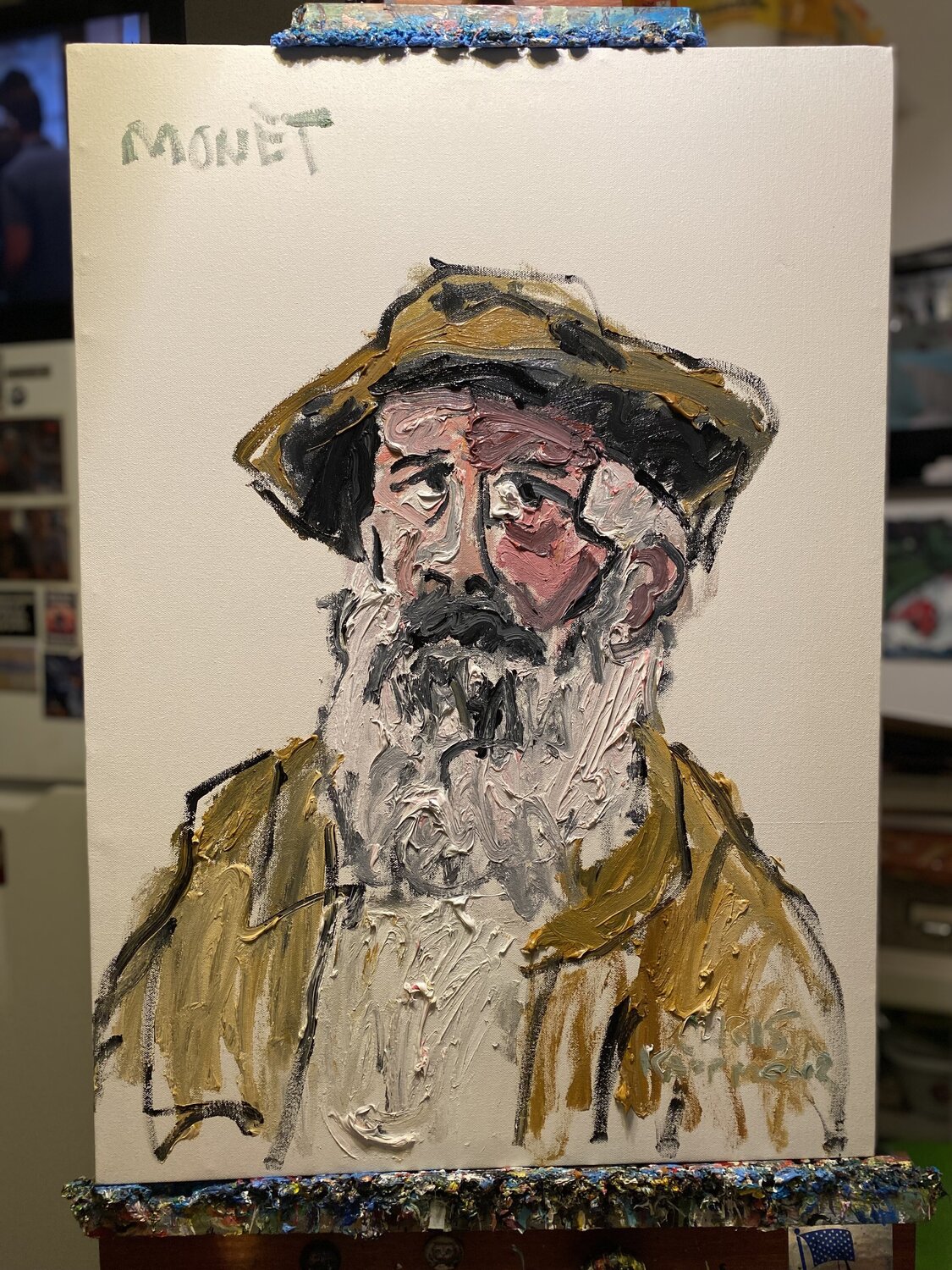 Claude Monet von Chris Kappmeier (2023): Malerei Öl auf Leinwand ...