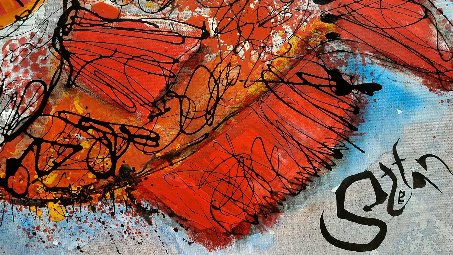 Red Fish by Stefan Dimovski (2021) : Painting Acrylic, Ink on Canvas ...