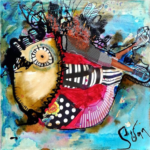 Red Fish by Stefan Dimovski (2021) : Painting Acrylic, Ink on Canvas ...