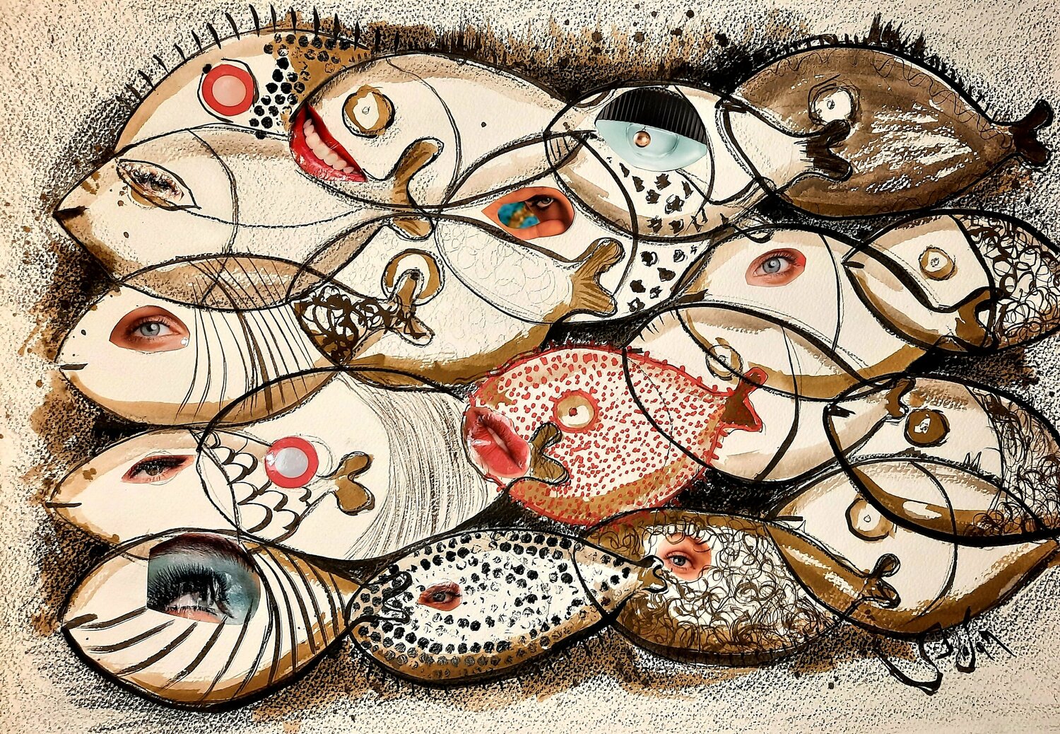 CLASTER by Stefan Dimovski (2021) : Drawing Pastel, Charcoal on Paper ...