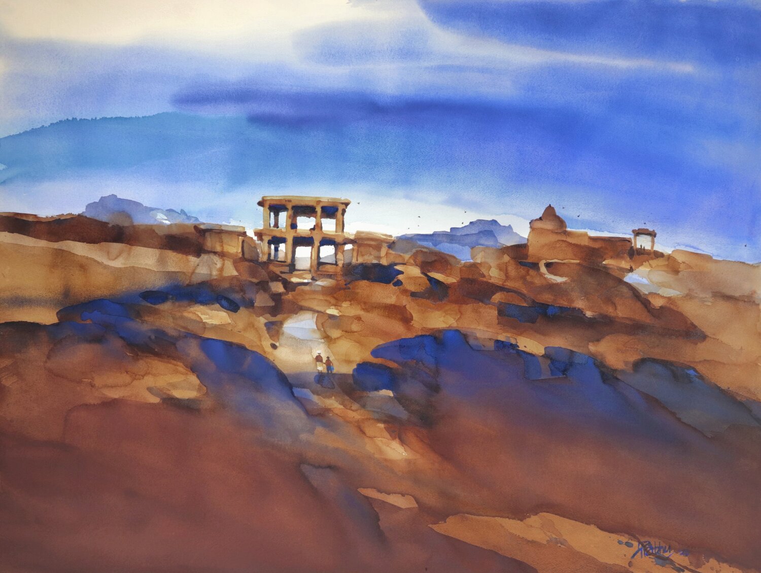 Boundless in time by Prashant Prabhu (2023) : Work on Paper Watercolor ...