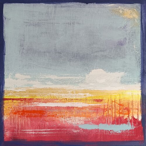 San Tropez beach by aliz polgar (2026) : Painting Acrylic, Gilding on ...