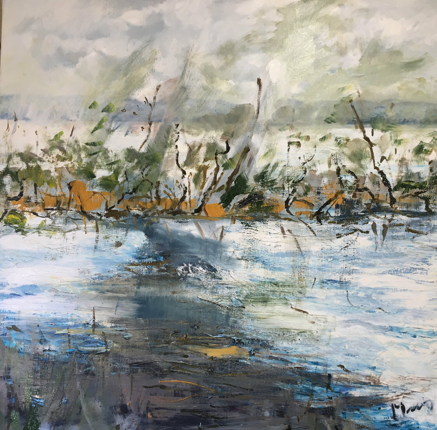 Mangroves by Liz Muir (2018) : Painting Oil, Oil Pastel on Canvas ...