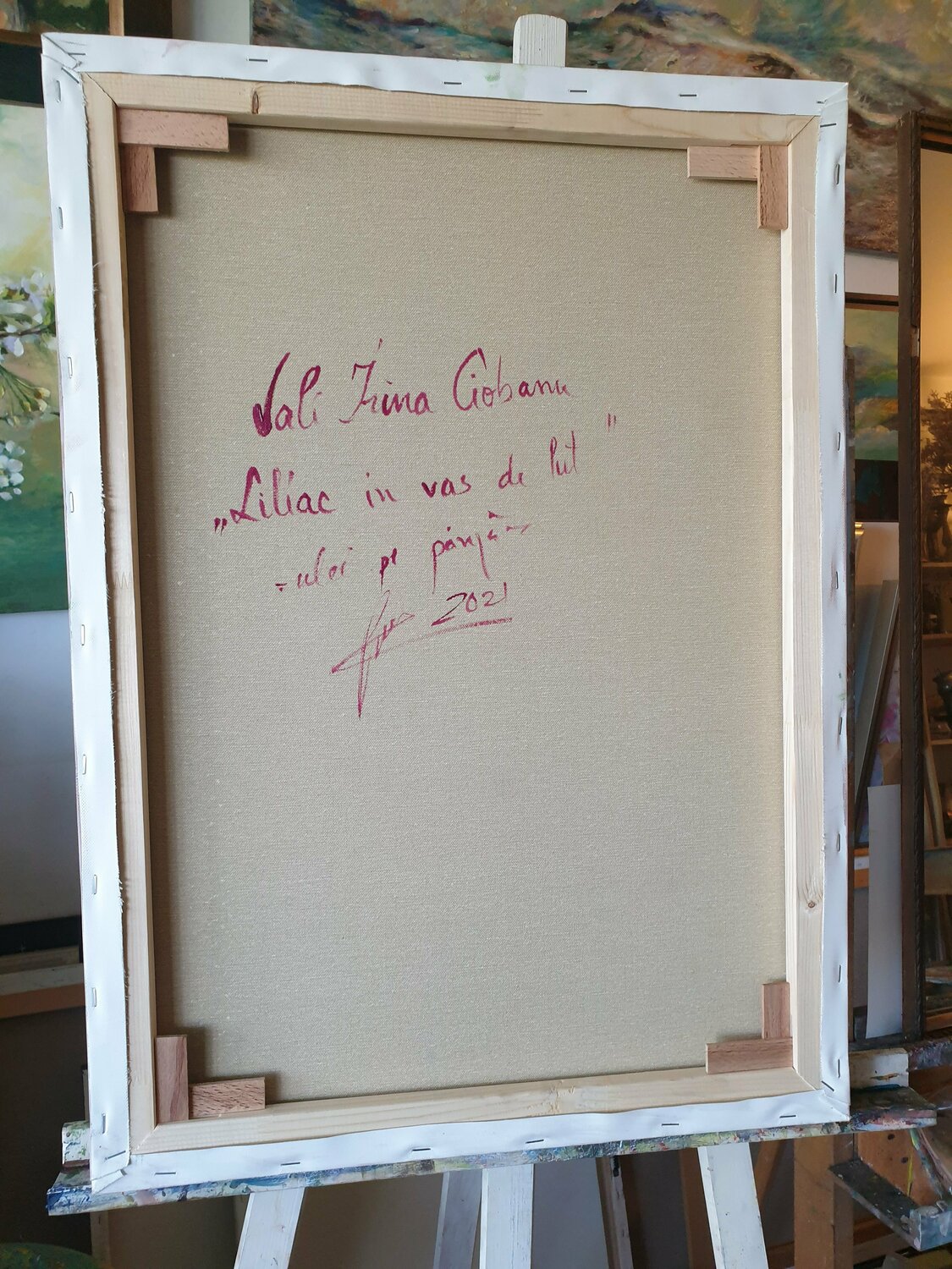 Lilac flowers in a vase by Vali Irina Ciobanu (2021) : Painting Oil on ...