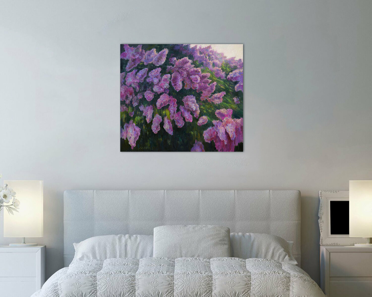 Lilacs fading into light - sunny floral painting by Nikolay Dmitriev ...