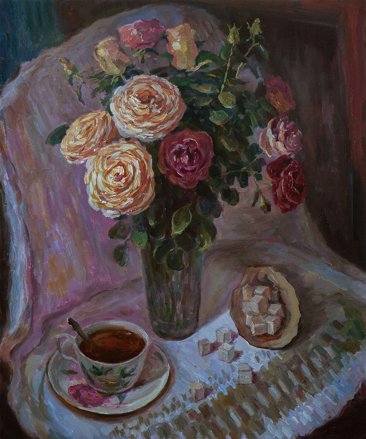 Rose Still Life Oil Paintings