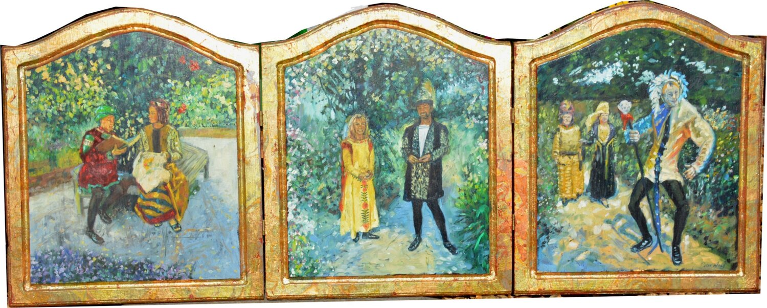 Medieval Triptych by Peter Wood (2018) : Painting Oil, Gilding on Wood - Singulart