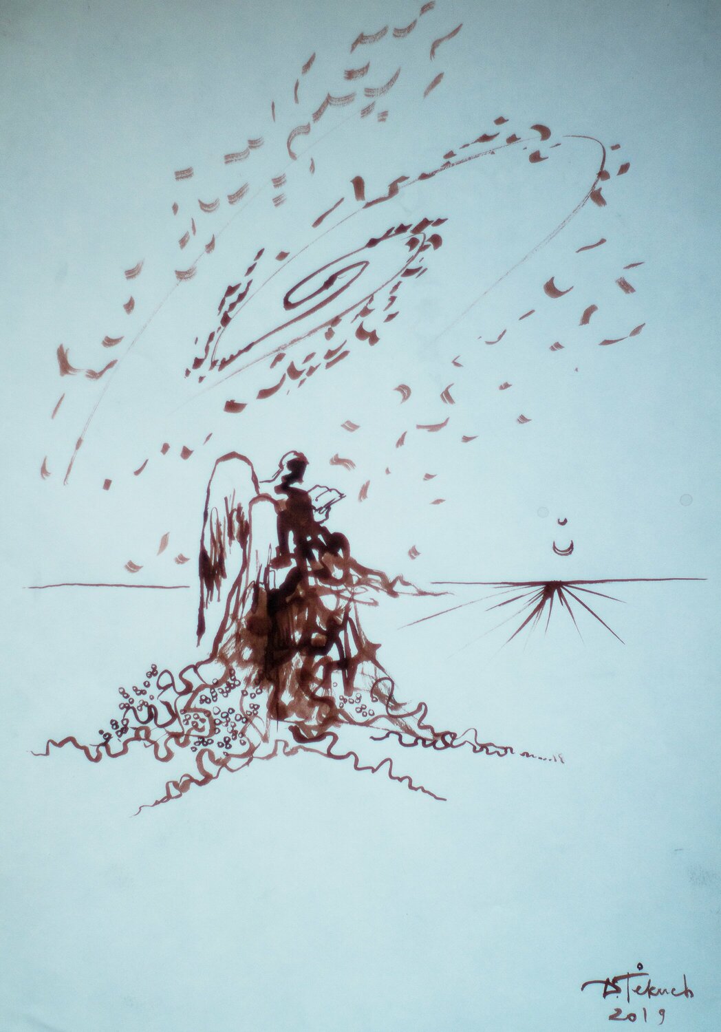 Being Angel Is a Hard Career by Daria Tekuch (2019) : Drawing India Ink ...