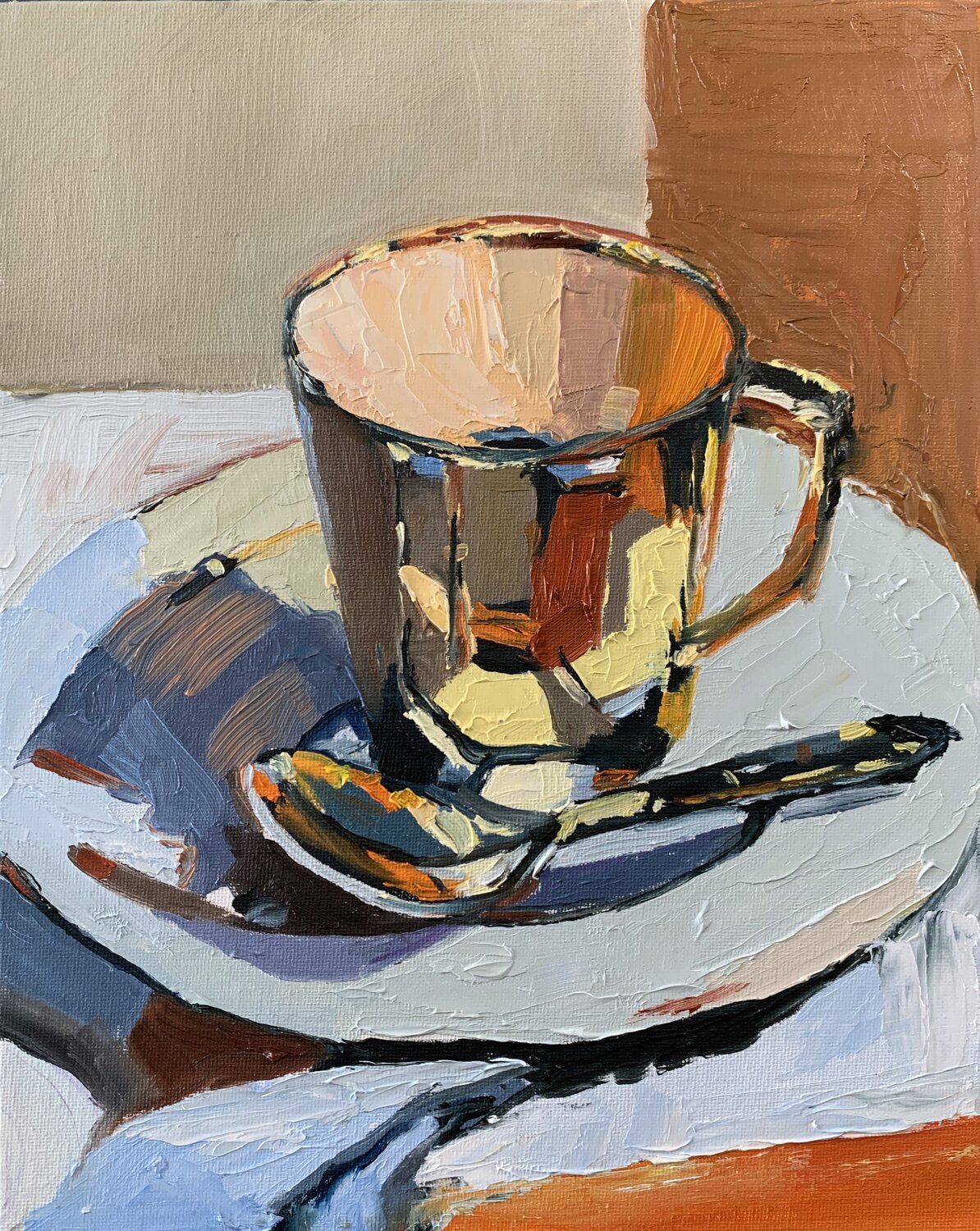 Tea cup. still life. by Vita Schagen (2023) : Painting Oil on Canvas ...