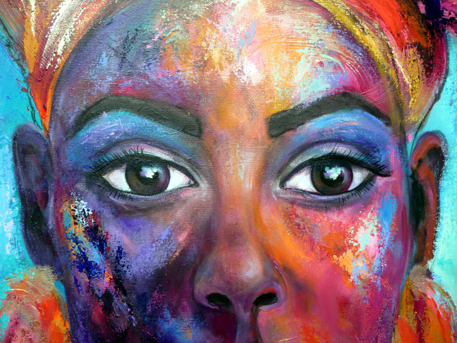 Malia von Manuela Rathje (2023): Malerei Acryl, Kohle auf Leinwand ...