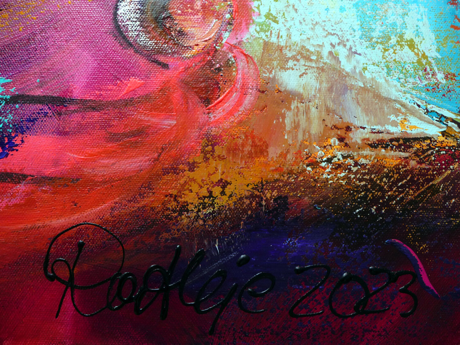 Malia von Manuela Rathje (2023): Malerei Acryl, Kohle auf Leinwand ...