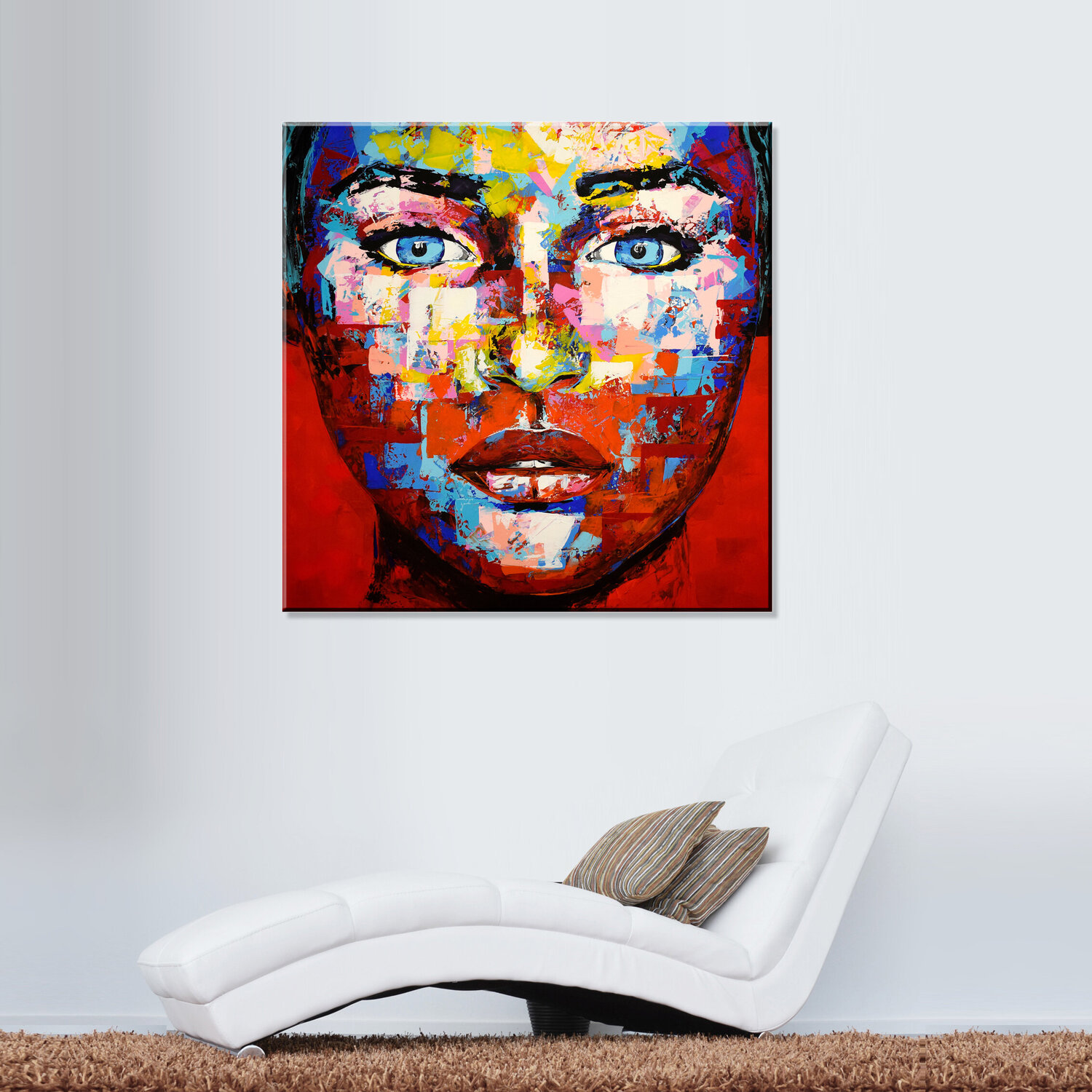 Original 92 Face Portrait De Eugen Dick 2023 Peinture Acrylique Sur