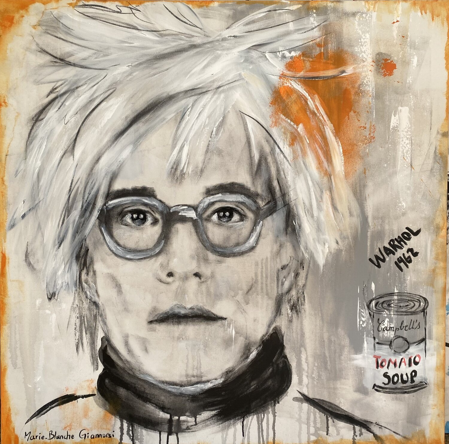 Andy Warhol by Marie-Blanche Giannorsi (2023) : Painting Acrylic ...