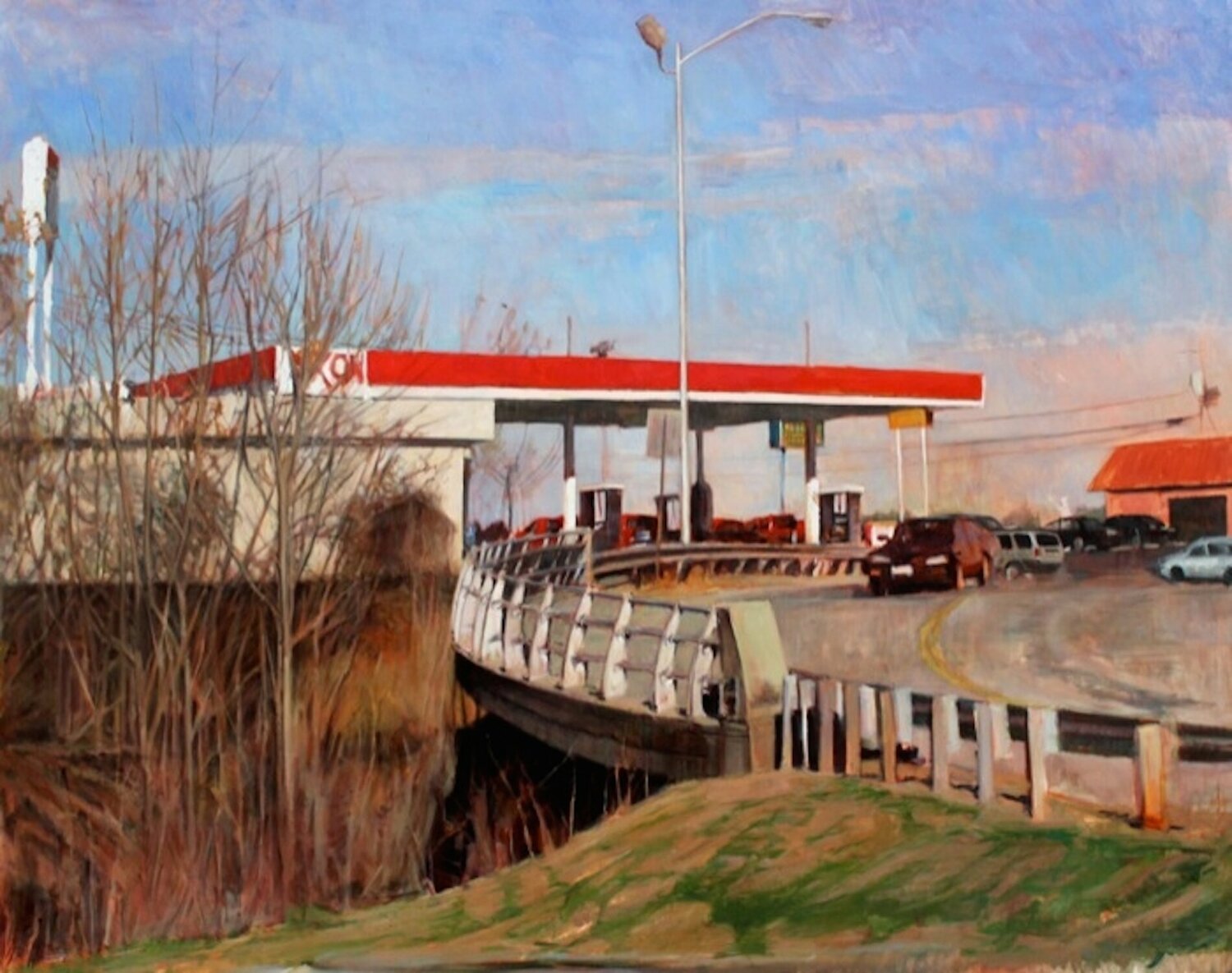 'Exxon Station At Exit 7' by Sam Morrow (2007) : Painting Oil on Canvas ...