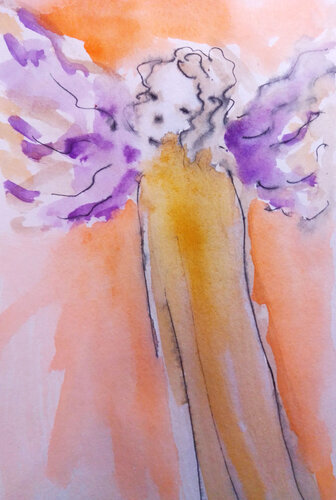 Angel by Kristina Valic (2021) : Painting Watercolor on Paper - Singulart