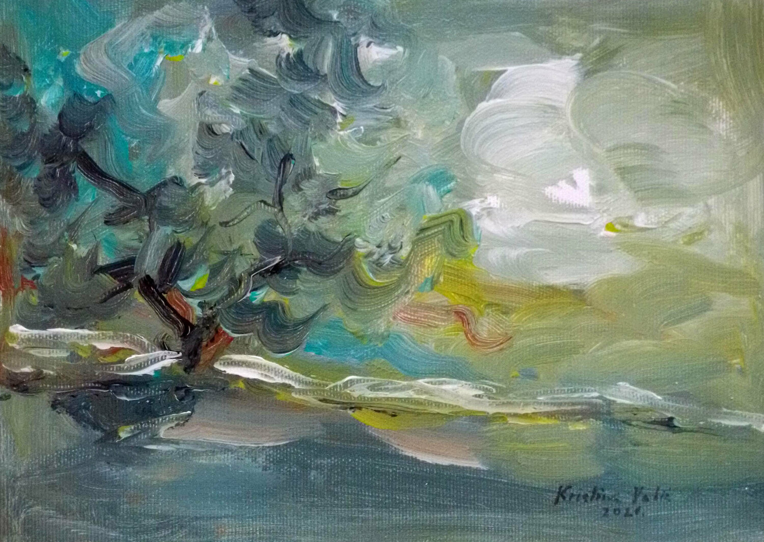 Landscape von Kristina Valic (2021): Malerei Acryl auf Leinwand - SINGULART