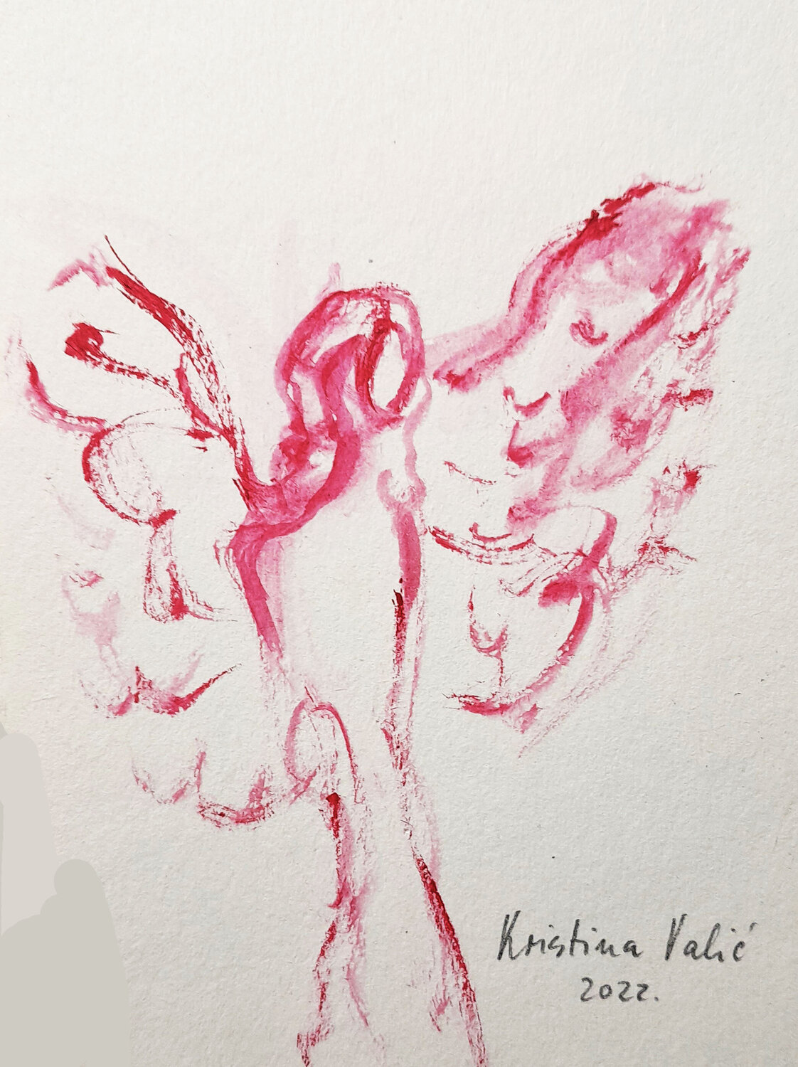 Angel von Kristina Valic (2022): Malerei Aquarell auf Papier - SINGULART