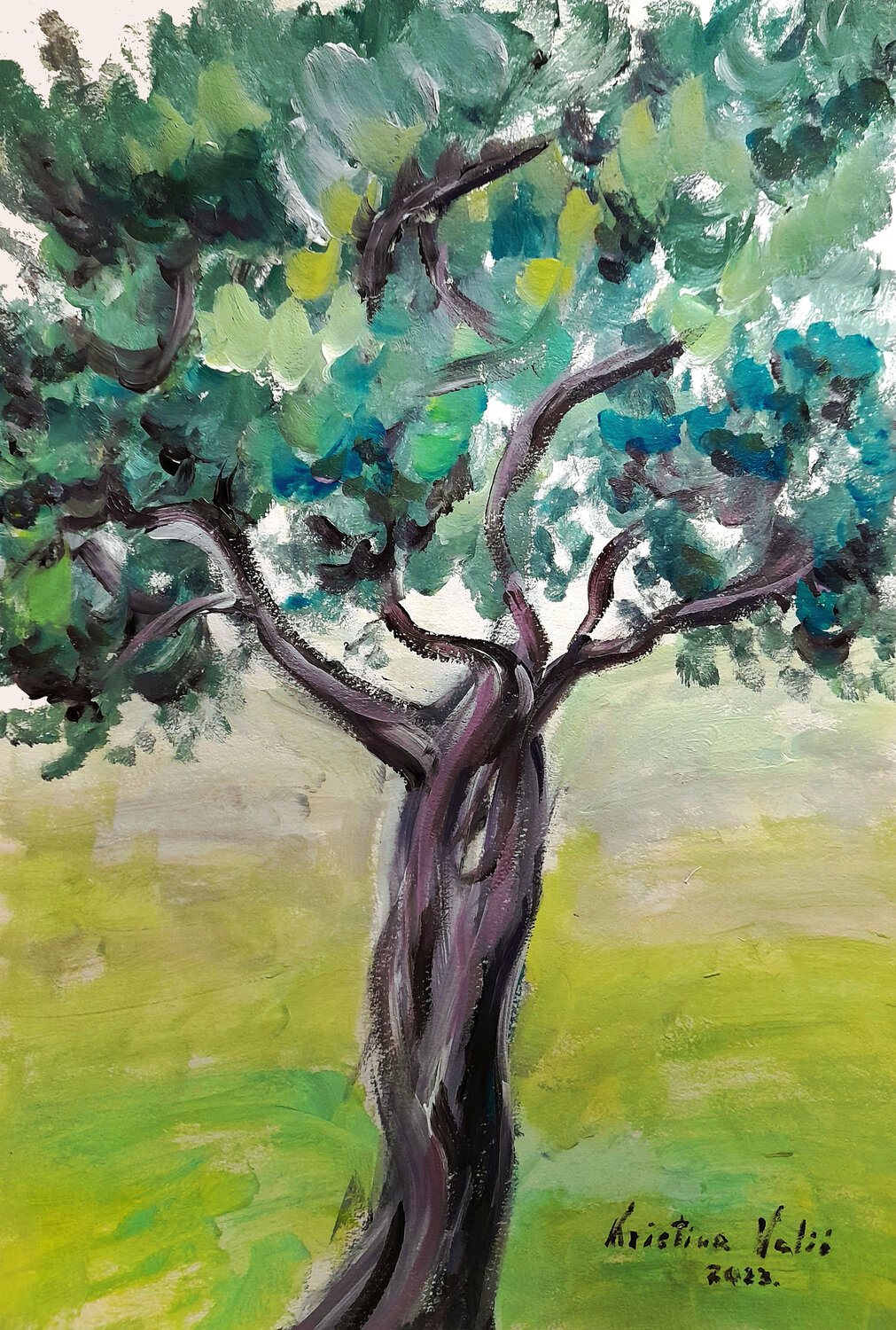 Olive tree by Kristina Valic (2022) : Work on Paper Acrylic on Paper ...